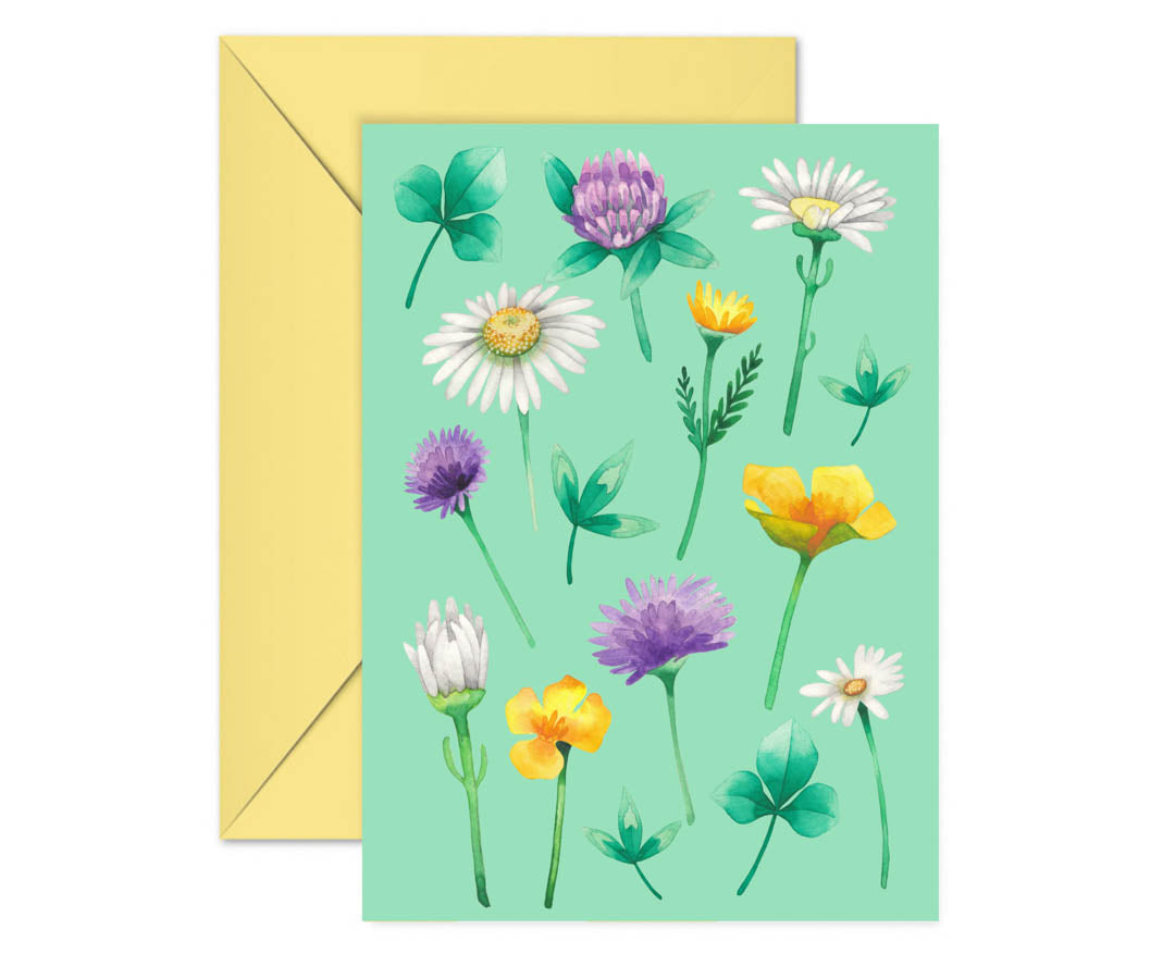 Flower Field Card – The Fat Whale Gifts & Decor